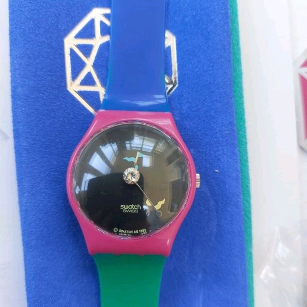 SWATCH WATCH 1994 CRYSTAL SURPRISE COLLECTORS CLUB BOX, BADGE, CERTIF ...