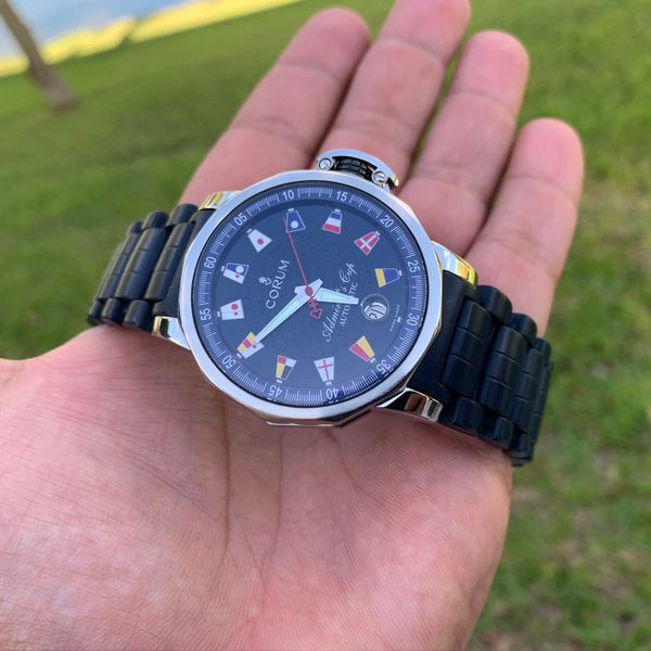 Corum Admiral's Cup Trophy 41 Case Automatic Flags Steel Rubber 082.833 ...
