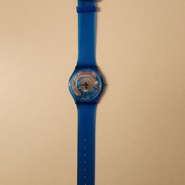 Rare Swatch Skin Watch Blue Jelly SFN105 2000 New from old stock with ...