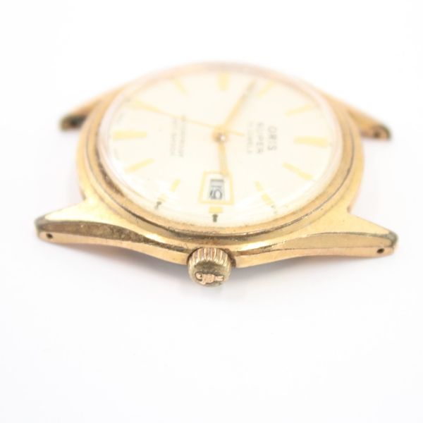 Mens Vintage Oris Super Gold Tone Watch Head Hand Wind Working | WatchCharts Marketplace