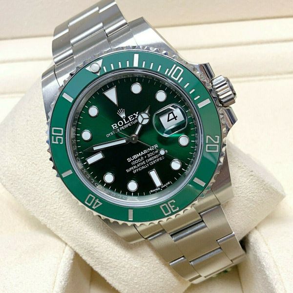 UNWORN 2019 ROLEX SUBMARINER HULK GREEN DIAL WATCH ref 116610LV ...