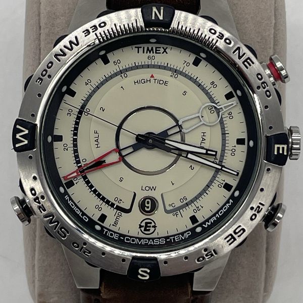 Vintage Timex Intelligent Quartz Mens Tide Temp Compass Watch T2N721 ...