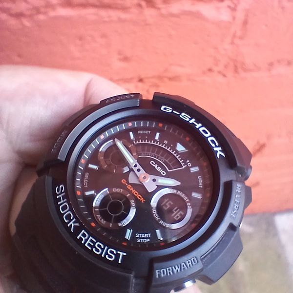 CASIO G-SHOCK AW-590 Digital Analog Quartz black Dial Watch -read ...