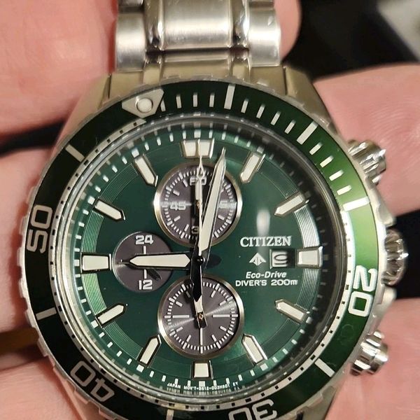 Citizen Promaster Eco-Drive Green Dial Stainless Steel Mens Watch CA0820-50X | WatchCharts ...