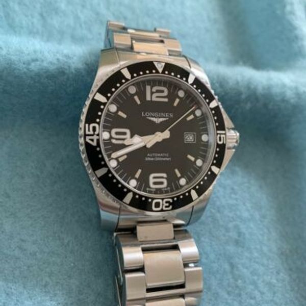 Longines 44mm Black Dial Automatic HYDROCONQUEST L38414566 Watch Box ...
