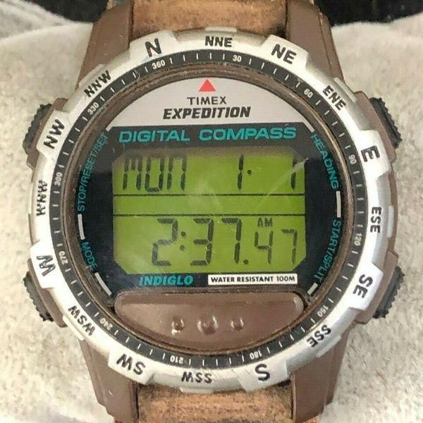 Timex Expedition Digital Compass CR1620 water resistant 100M Watch New ...