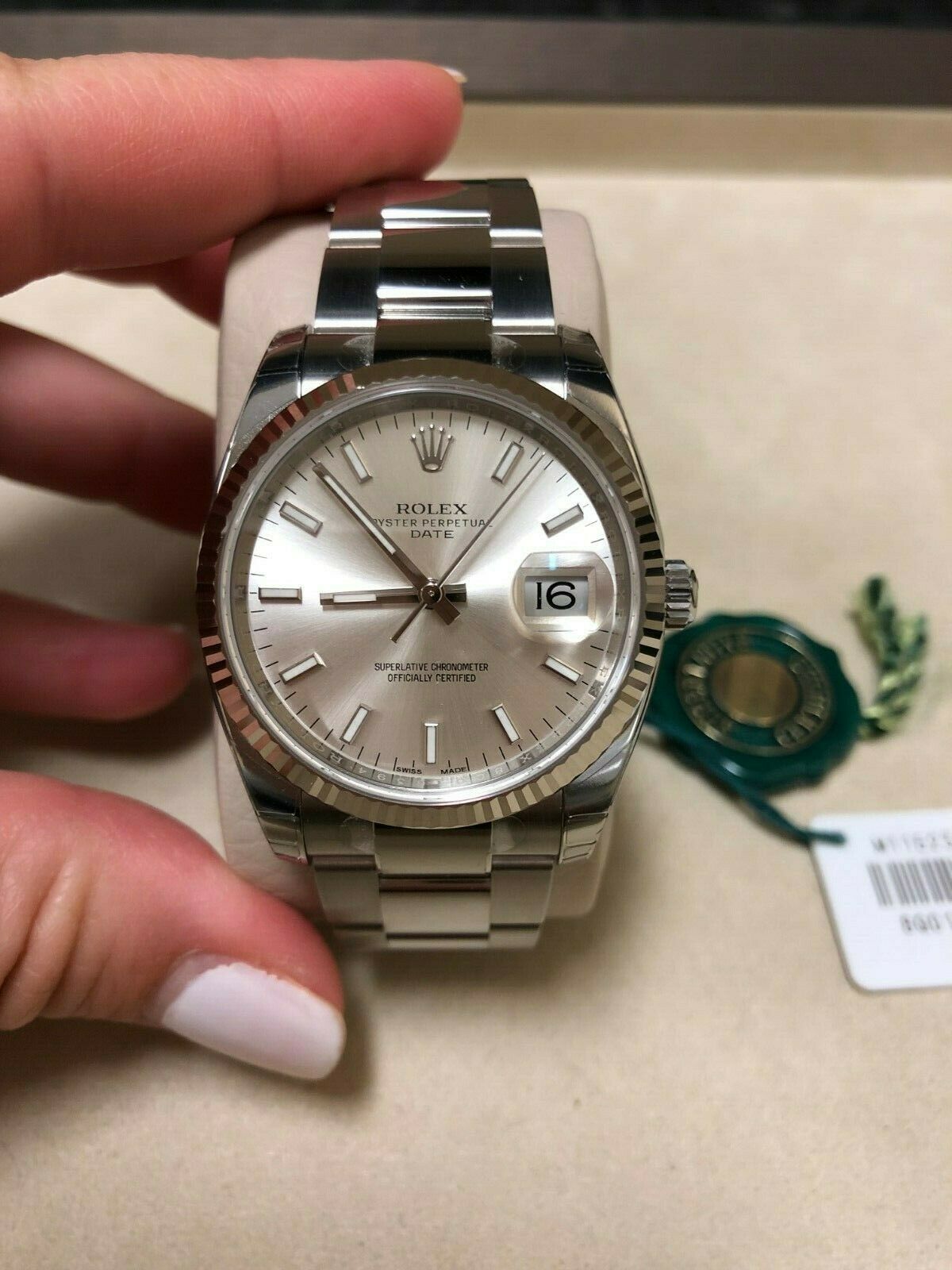 Stainless Steel 34mm Rolex Datejust 115234 Never Worn! Silver Index ...