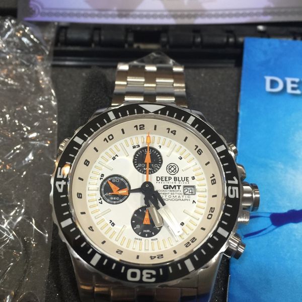 Deep Blue T100 Valjoux 7754 a White Dial BNIB | WatchCharts Marketplace