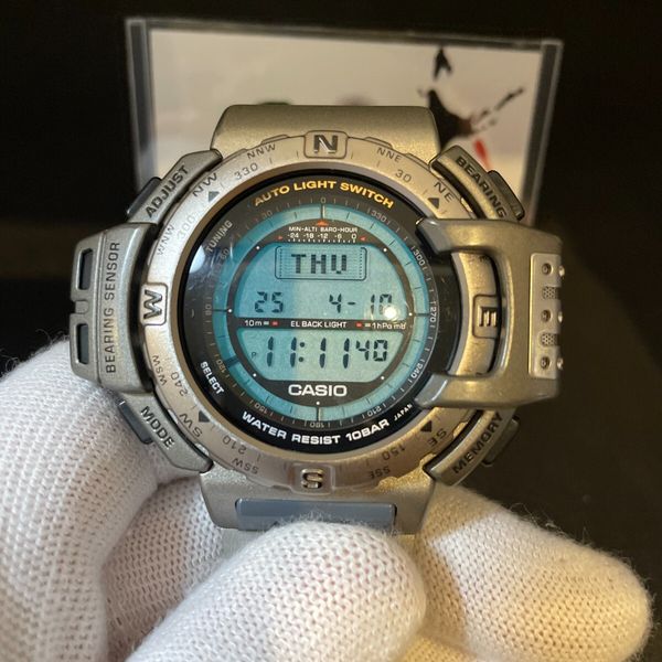 Tested [Rare]Used Casio Pro Trek Pathfinder Titanium PRT-420 147 Mens ...