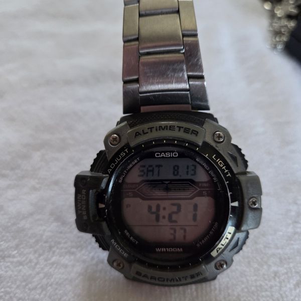 Casio Digital Watch Men Altimeter Barometer Green Day Date SGW-300H Works | WatchCharts Marketplace