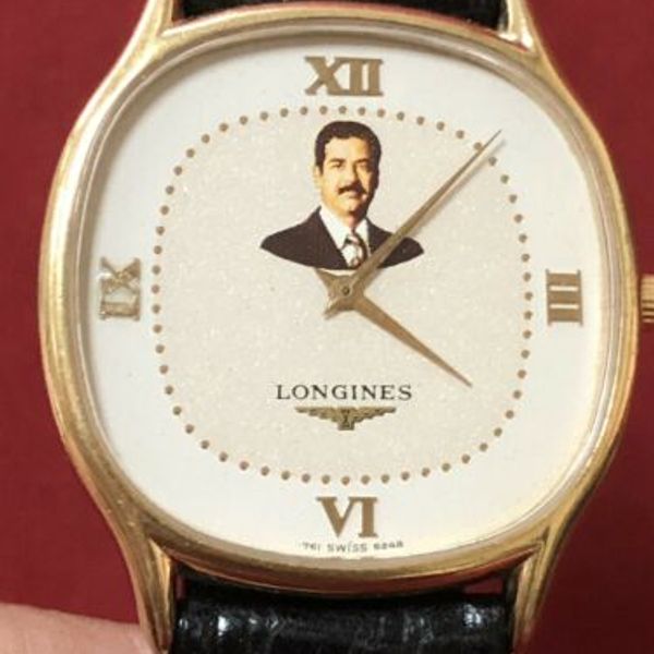 RARE Longines President Saddam Hussein Iraq Watch GOLD P Quartz R2 ...