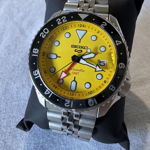 Seiko 5 SSK017 GMT Sports Watch Yellow Dial | WatchCharts Marketplace