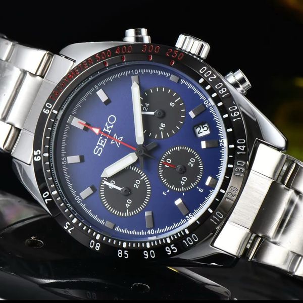 Seiko 40MM Quartz Multifunctional Chronograph Diverâ s Watch ...