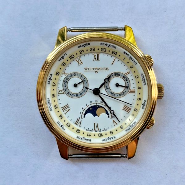 Wittnauer Swiss 1539 Moon Phase Quartz Watch Non Working | WatchCharts ...