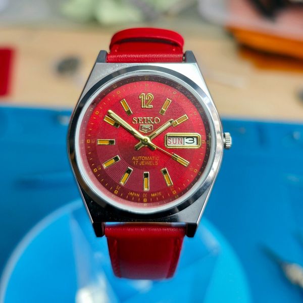 Vintage Original Seiko Sports 5 Automatic 6309A Stunning Red Dial ...