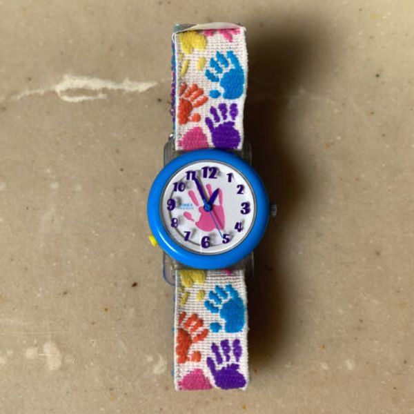 Vintage 90’s Timex Kids Indiglo Watch Elastic Hand Print Strap New ...