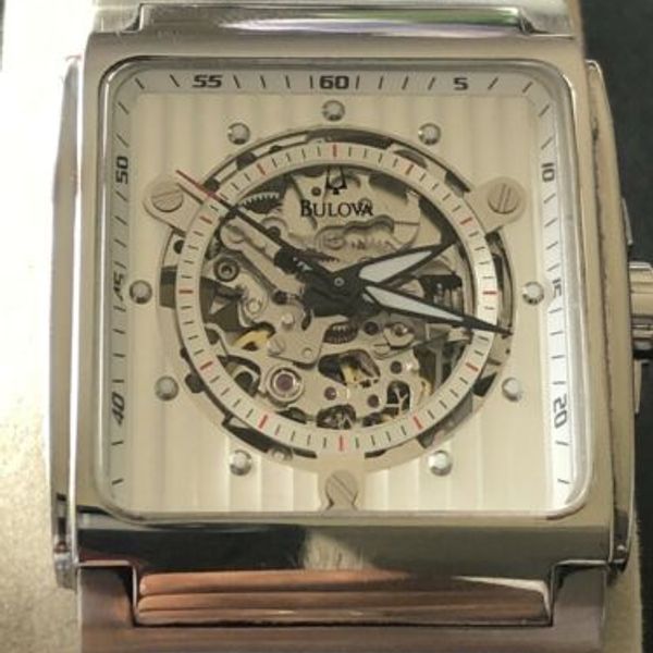 Men's BULOVA Skeleton Dial AUTOMATIC Stainless Steel Watch C860990 ...