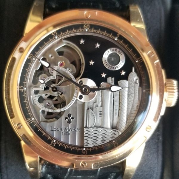 Rare Find! Louis Moinet Mecanograph, 18kt Qatar Meteorite Limited ...