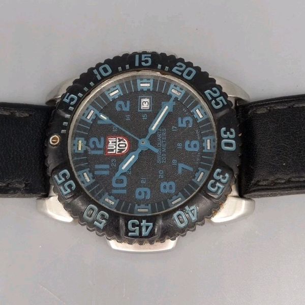 Luminox Steel Colormark 3150 Series Black Dial w/Blue Numbers - Menâ s ...