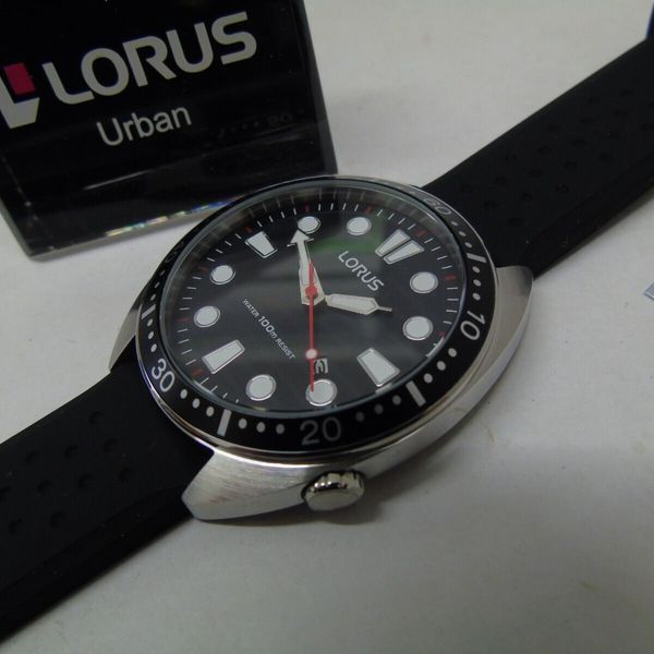 LORUS by SEIKO MENS DIVER STYLE RUBBER STRAP WATCH *NEW* GIFT BOX ...