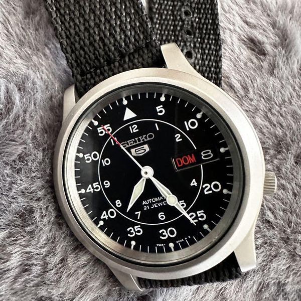 SEIKO 5 Military Automatic Watch Black SNK809K 21 Jewels Collectors ...
