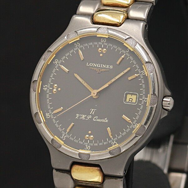 LONGINES Watch CONQUEST VHP Ti Quartz Titanium 18K Gold Plated Date ... LONGINES Watch CONQUEST VHP Ti Quartz Titanium 18K Gold Plated Date ...