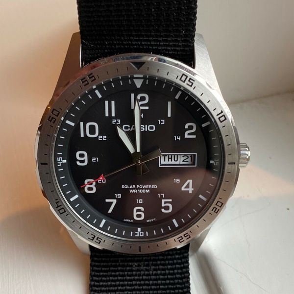 Casio MTP-S120 Solar Dive Style Field Watch & 3 NATO Bands ...