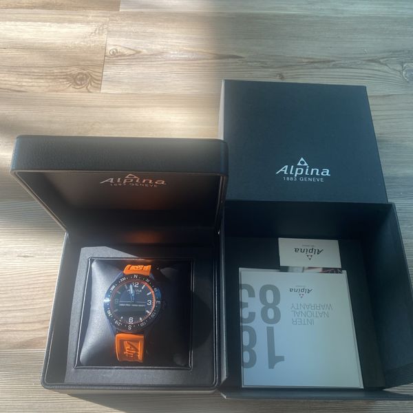 Alpina Alpiner X Quartz Blue Dial Orange Rubber Men's Smart Watch ...