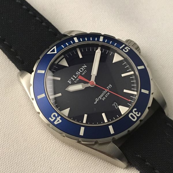 FS/ Filson Dutch Harbor rare dive watch quartz blue bezel | WatchCharts