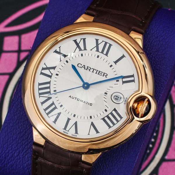 FS: Cartier Ballon Bleu 42mm 18k Rose Gold Watch BOX & CARD WGBB0017 ...