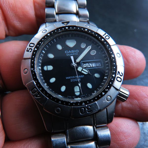 MD-721 Casio Swordfish Daydate Diver 200M Quartz Men Watch ...