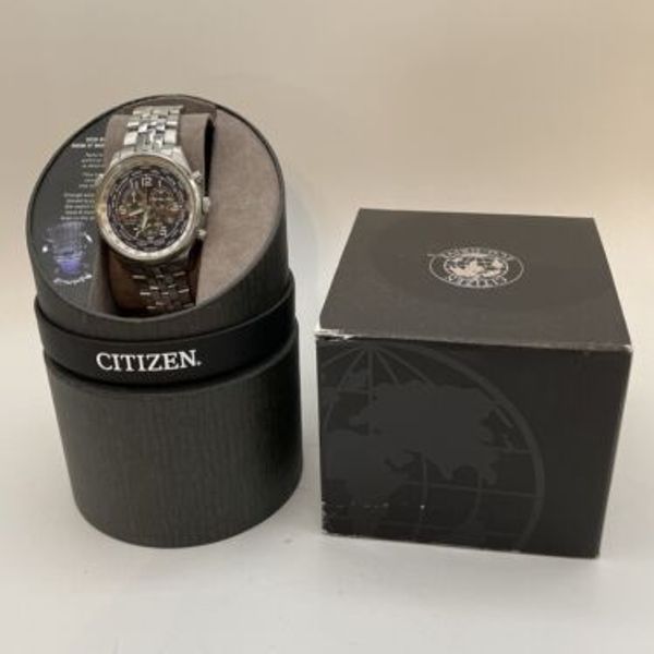 Citizen Men's AT0361-57L Eco-Drive Chronograph Blue Dial Stainless ...