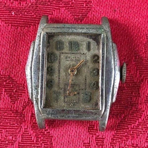 Art Deco Style BRUNER Masterbilt WRIST WATCH Head ALL ORIGINAL Missing ...