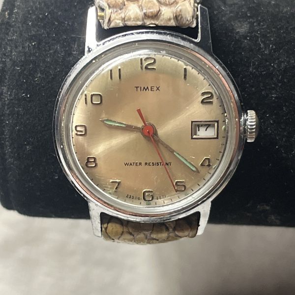 Vintage 1970 Timex Sprite* Series Date Mechanic Men's Watch W/ Python ...