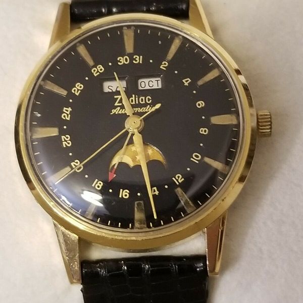 Zodiac Moon Phase Triple date Automatic Watch | WatchCharts Marketplace