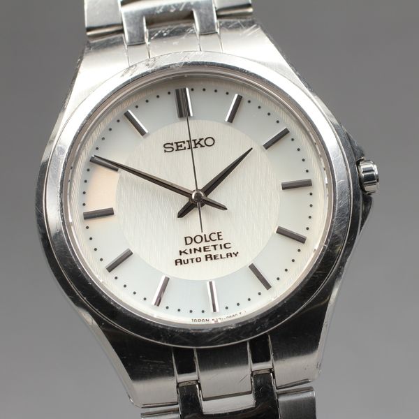 [Exc+4] SEIKO Dolce Kinetic Auto Relay 5J21 Men's Watch New Battery ...