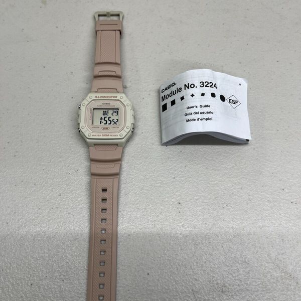 Casio W218HC-4A2V, Chronograph Watch, Pink Resin Band, Alarm ...