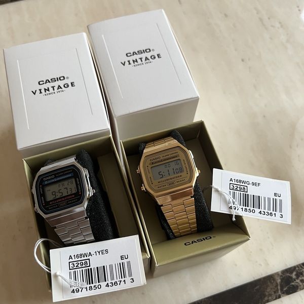 Genuine Casio A168WG-9EF(Gold) & Casio A168WA-1YES (Silver) - Brand New ...