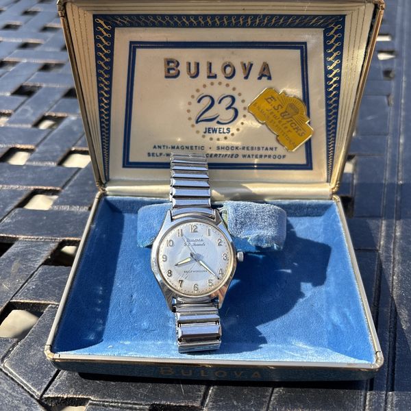 Vtg M3 Bulova 23j Self-Winding Men's Wristwatch Original Case 1963 Mid ...