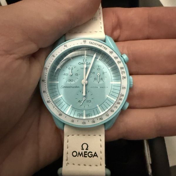 Swatch x OMEGA Moonswatch Mission to Uranus Light Blue Watch ...