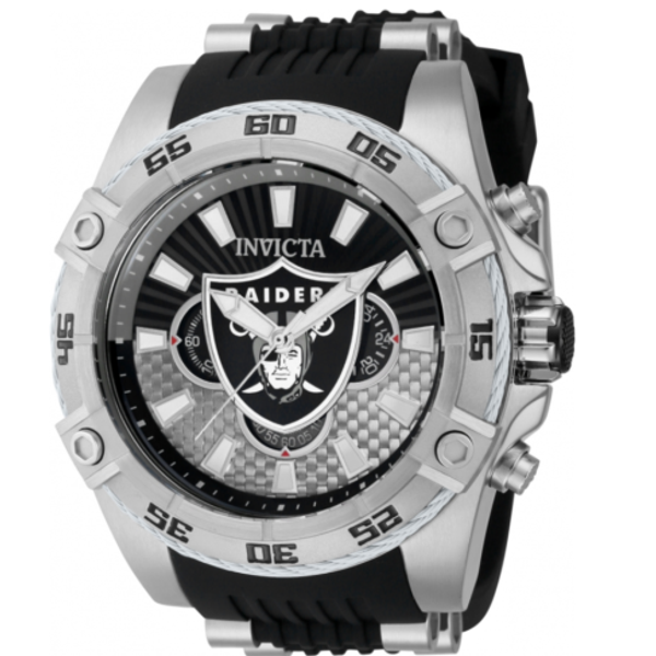 Invicta NFL Las Vegas Raiders Men's 52mm Carbon Fiber Chronograph Watch ...