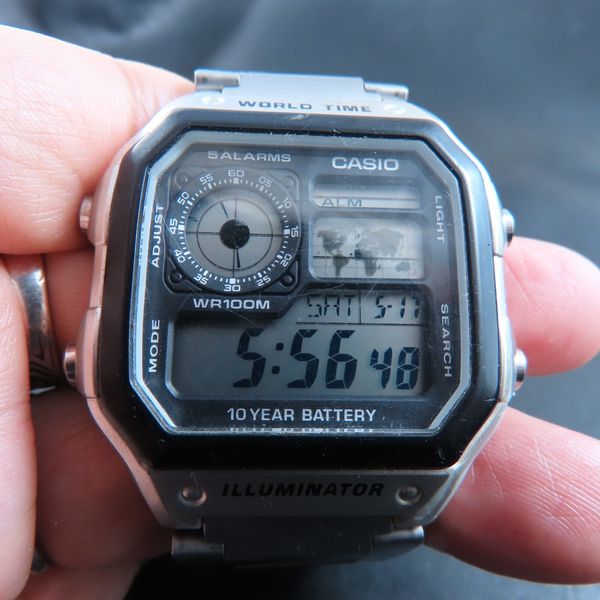 AE-1200WH Casio World Time LCD Alarm Chrono Quartz Men Watch ...