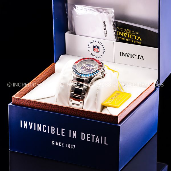 Invicta NFL Womenâ s Watch NY Giants Angel 38mm Silver Red Blue Bezel ...
