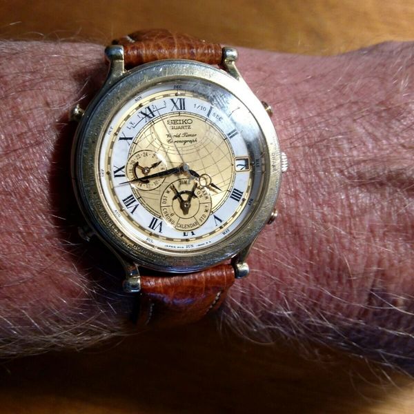 Rare 1993 Seiko Age of Discovery World Timer Chronograph 6M15-9000 ...