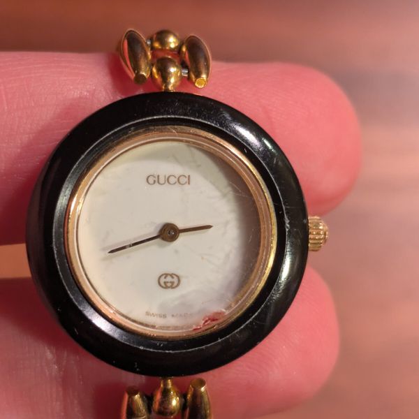 90s Vintage Gucci Wristwatch Interchangeable Bezel Watch * FOR PARTS OR ...