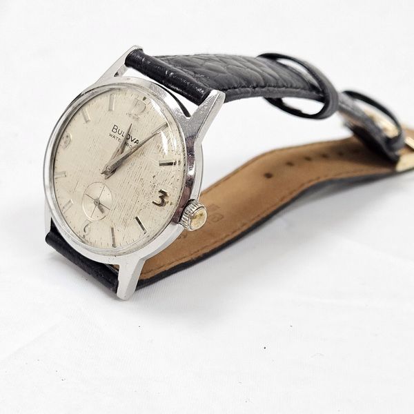 VINTAGE BULOVA 17 JEWEL CAL 11AC MENS WRIST WATCH MENS 1970 STAINLESS ...