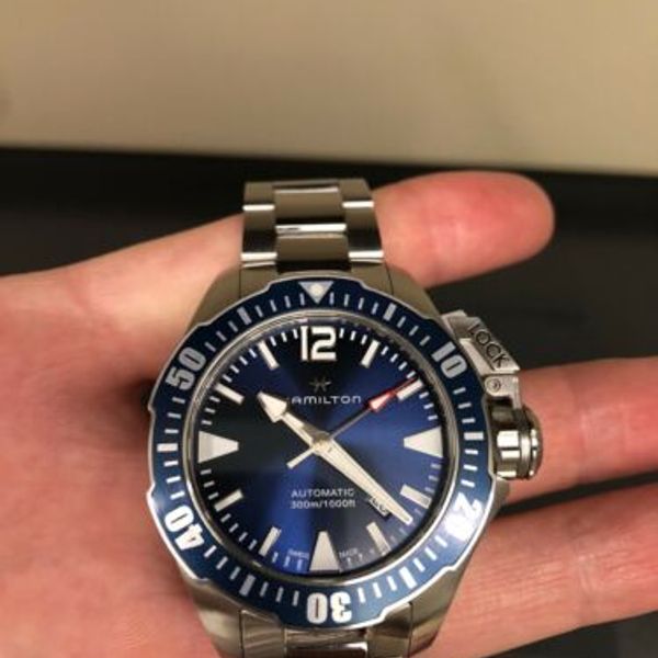 HAMILTON KHAKI NAVY FROGMAN H77705145 NUOVO 1 MESE DI VITA ...