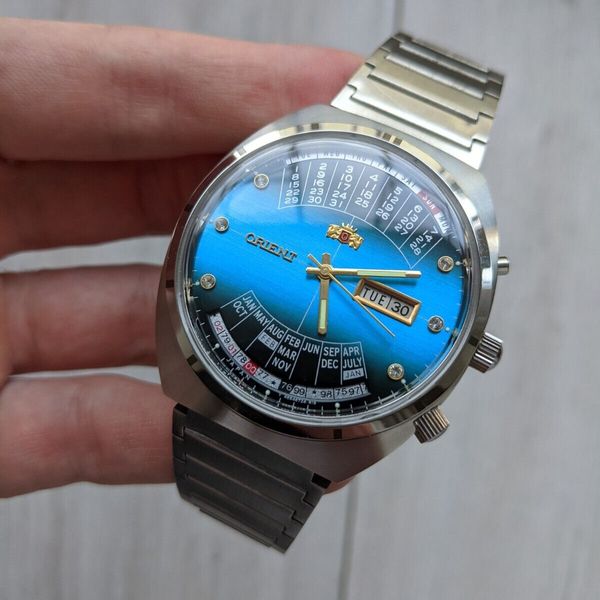 Men's Watch Orient College Multi Calendar Automatic Japanese Watch Blue ...
