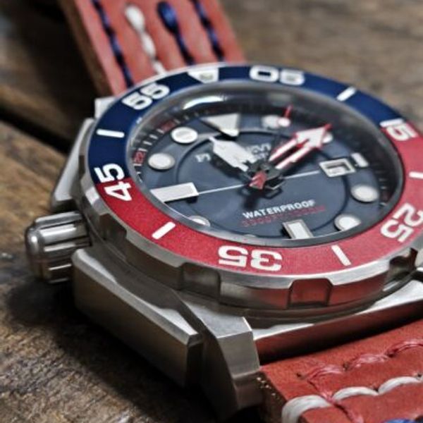 XL Automatic Diver Diver Watch Heavy 50mm with Genuine Leather Strap ...