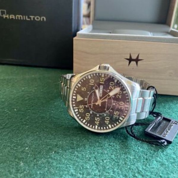 Hamilton Khaki Aviation Pilot H64715135 46mm Interstellar Cooper ...